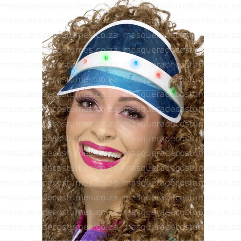 80s Light Up Visor, Blue – Masquerade Costume Hire
