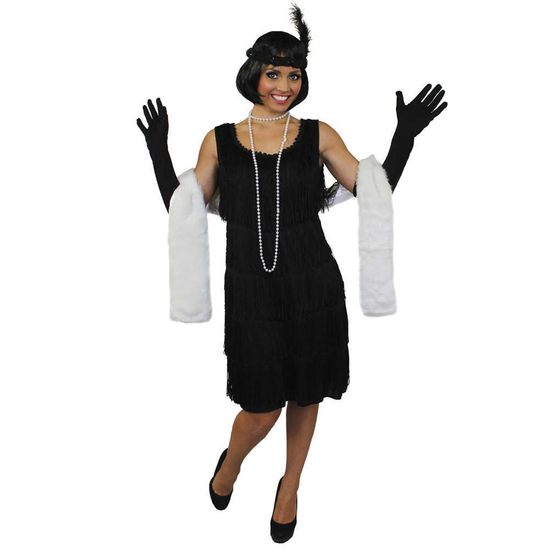 Black Fringed Flapper Dress – Masquerade Costume Hire