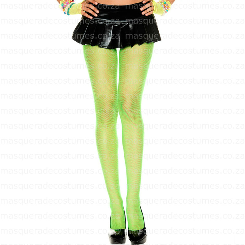 Neon Green Fishnet Stockings – Masquerade Costume Hire