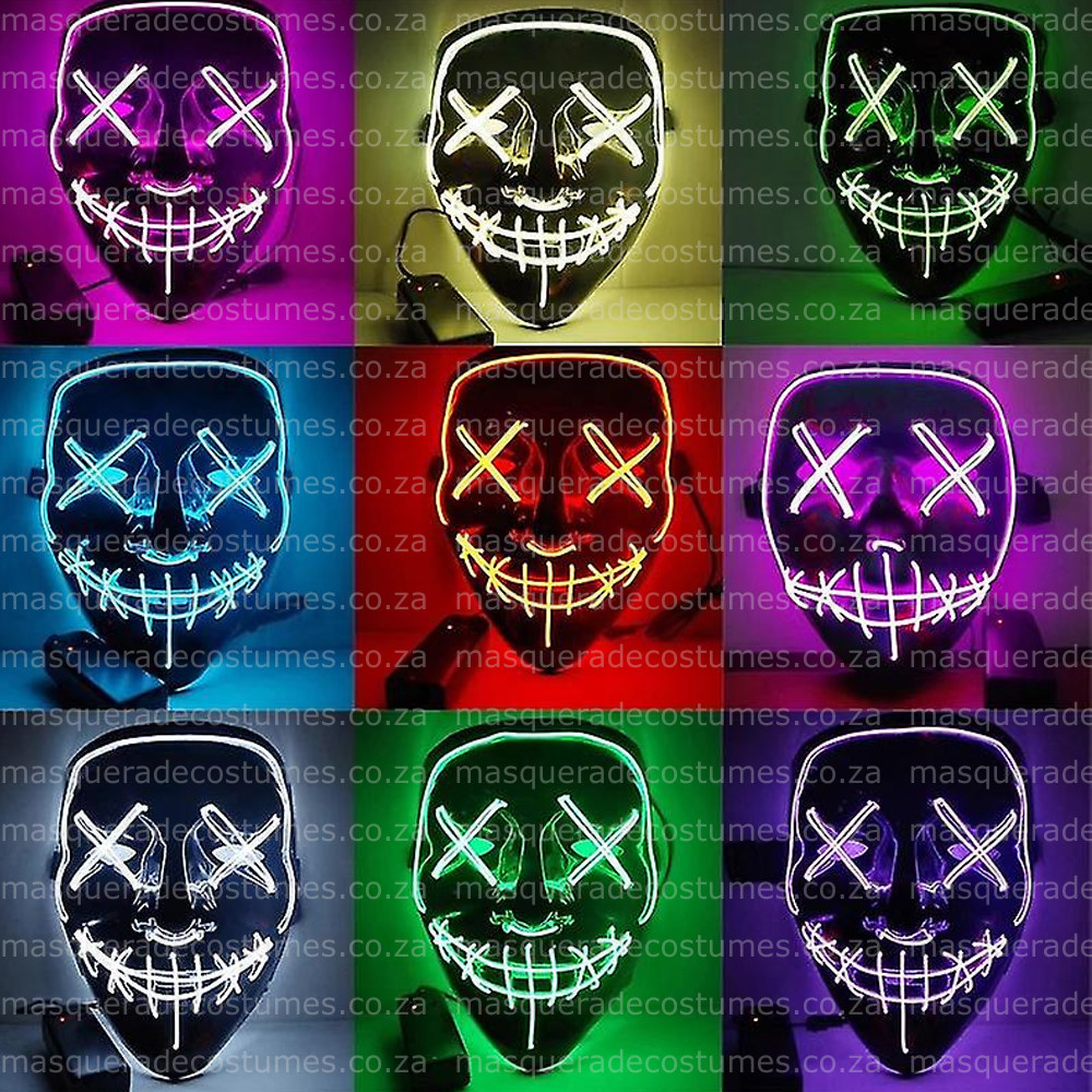 Purge Anarchy LED Light Up Cosplay Mask with Control Box, Blue ...