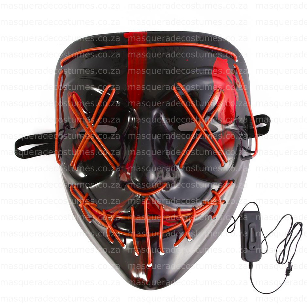 Purge Anarchy LED Light Up Cosplay Mask with Control Box, Orange ...