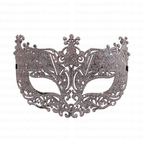 Silver Glitter Masquerade Mask – Masquerade Costume Hire