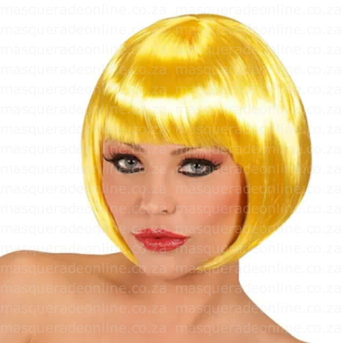 Yellow Bob wig – Masquerade Costume Hire