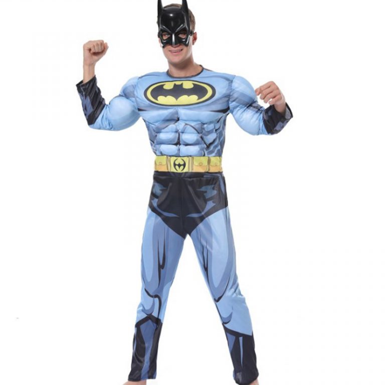 Adults Padded Grey Batman Muscle Suit – Masquerade Costume Hire