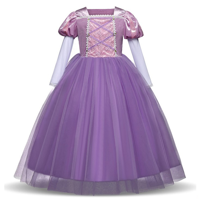 Masquerade Costume Hire – Kid's Rapunzel Inspired Purple Princess Dress