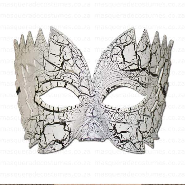 White Cracked Mask – Masquerade Costume Hire