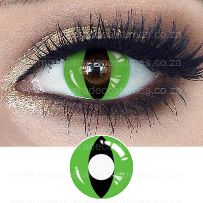 Green Cat-Eye Contact Lenses – Masquerade Costume Hire
