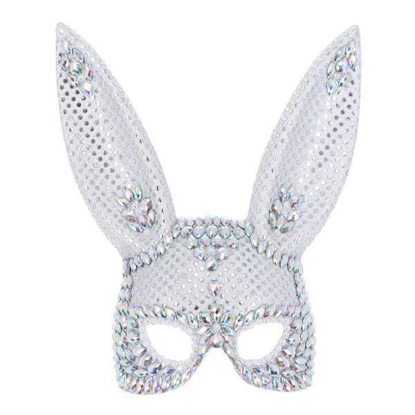Fever Silver Jewel Bunny Mask – Masquerade Costume Hire