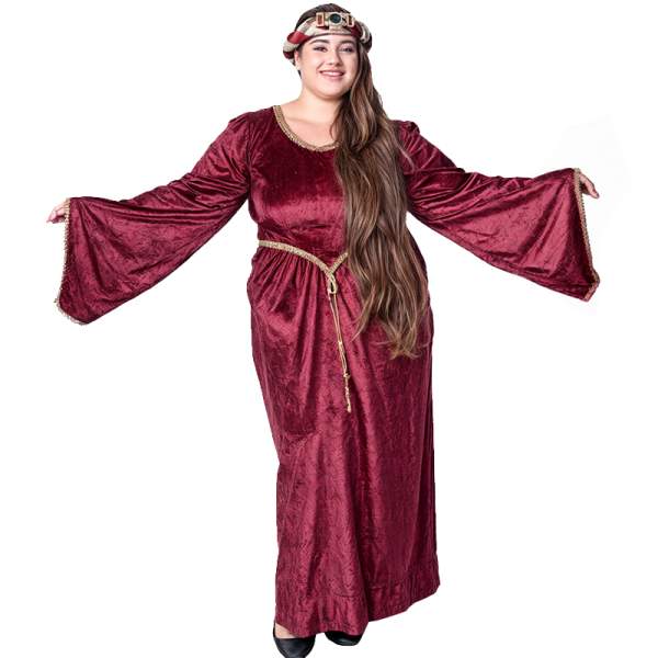 Medieval Maiden, Maroon – Masquerade Costume Hire