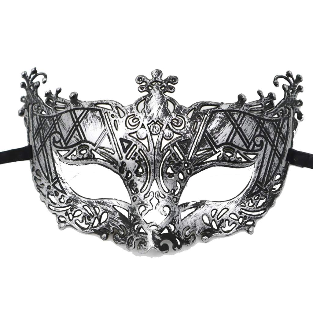 Wrought Iron Venetian Masquerade Mask – Silver – Masquerade Costume Hire